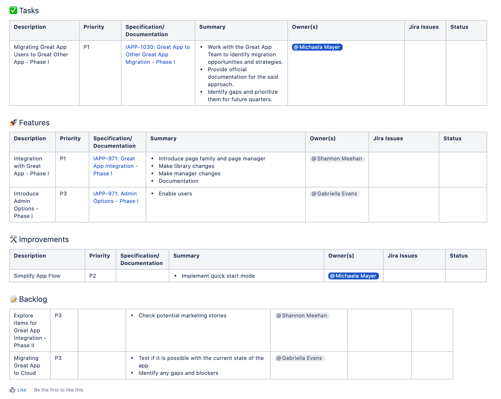 Build a Roadmap Template in Confluence: When All You Need is a Page | Transform knowledge into ...